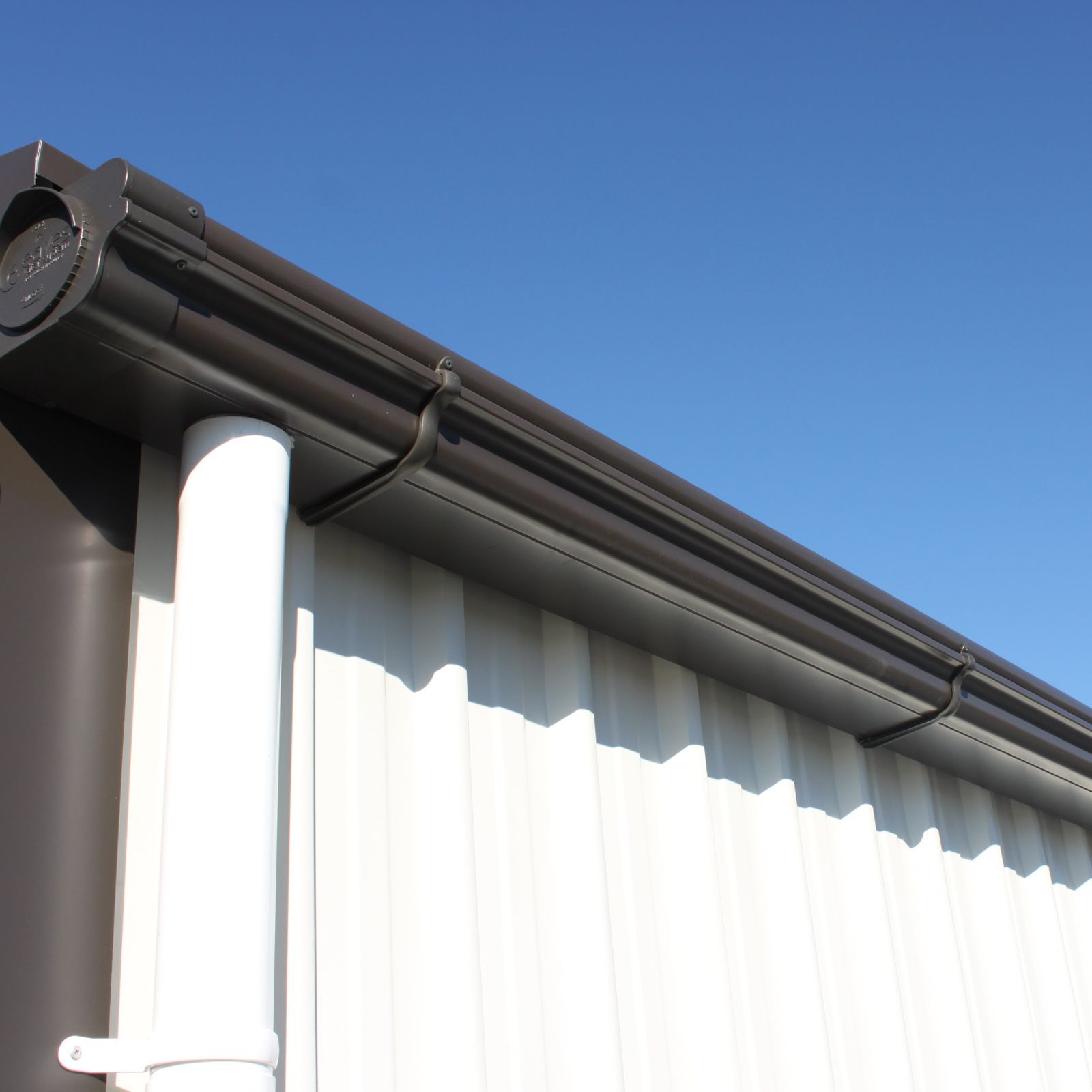 Rural Shed | Anti-leaf gutter system Eaves Water System water ...
